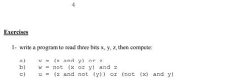 Solved Exercises 1 Write A Program To Read Three Bits X Y