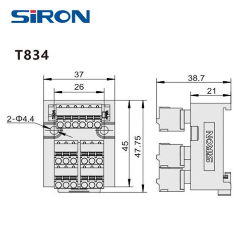 Siron T834 4pin Input Terminal Block 1a 24v Din Rail Terminal Block Connector I0 Wirning Module