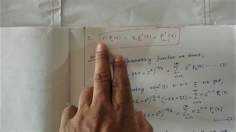 Lect 43 Recurrence Relation Of Legendre Polynomial Part 10 Youtube