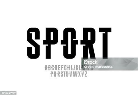 압축된 절단 글꼴 높은 기하학적 모듈식 알파벳 자른 문자와 숫자 벡터 일러스트레이션 10eps 대문자에 대한 스톡 벡터 아트 및