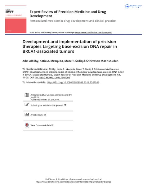 Pdf Development And Implementation Of Precision Therapies Targeting
