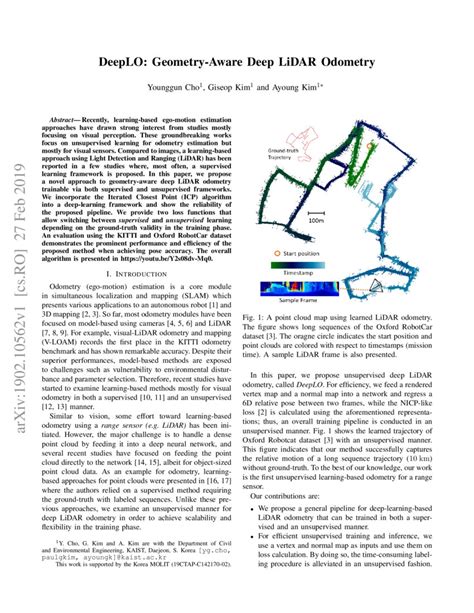 Deeplo Geometry Aware Deep Lidar Odometry Deepai
