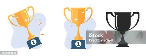 컵 골드 트로피 아이콘 벡터 간단한 그래픽 블랙 실루엣 플랫 골든 옐로우 스포츠 챔피언 우승자 잔 1 위 1 위 승리 게임