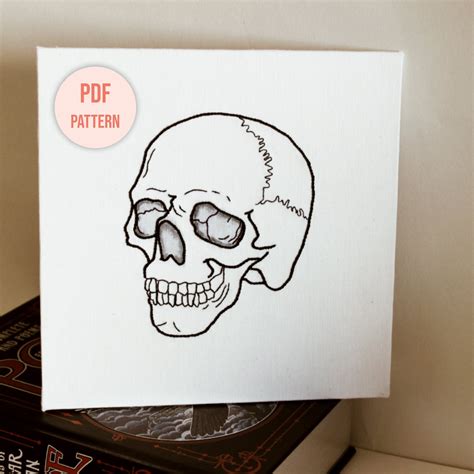 Skull Embroidery Pattern Pdf Digital File Only Etsy
