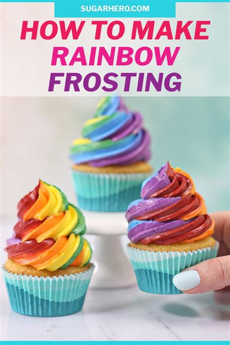 Rainbow Buttercream Frosting Video And Tutorial Sugarhero