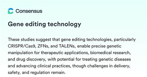 Gene Editing Technology Consensus Academic Search Engine
