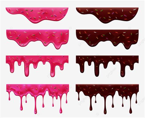 빈 배경 벡터 일러스트 레이 션에 보라색과 빨간색 잼 줄무늬의 고립 된 이미지와 함께 떨어지는 도넛 유약 현실적인 컬렉션 외딴 삽화 원활한 Png 일러스트 및 벡터
