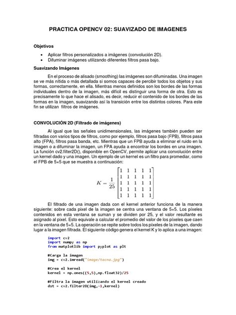 Practica Opencv 02 Pdf Imagen Procesamiento De Imágenes