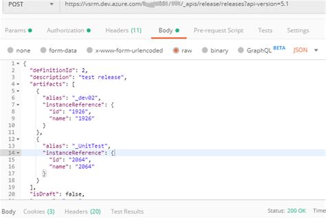 Powershell Pass Artifact To Azure Devops Rest Api Post Method Stack Overflow