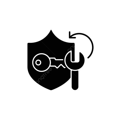 Password Cracking Black Glyph Icon App Breach Recover Vector App Breach Recover Illustration