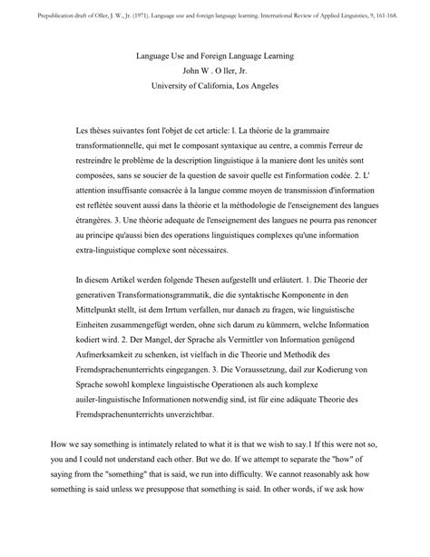 Pdf Language Use And Foreign Language Learning