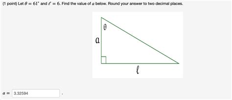 h 100 and l 17 1 point let θ 61∘ and ℓ 6 find the