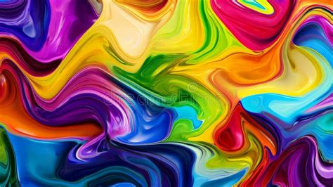 Abstract Colorful Fluid Art With Vibrant Swirls Modern Artistic Design