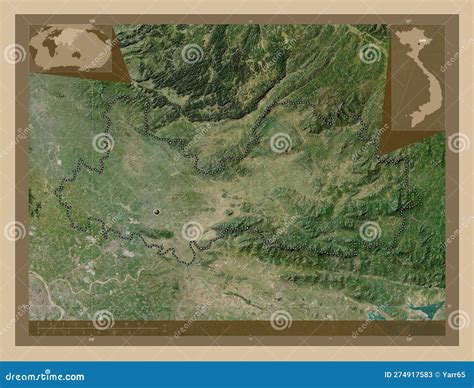 Bac Giang Vietnam Low Res Satellite Capital Stock Illustration