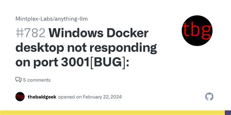 Windows Docker Desktop Not Responding On Port 3001 Bug · Issue 782