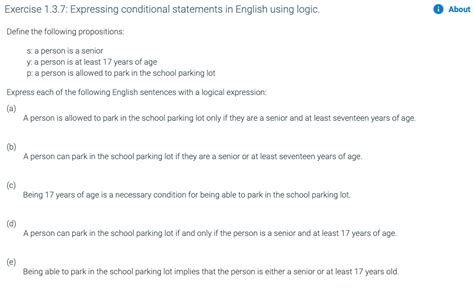 Solved Exercise 137 Expressing Conditional Statements In