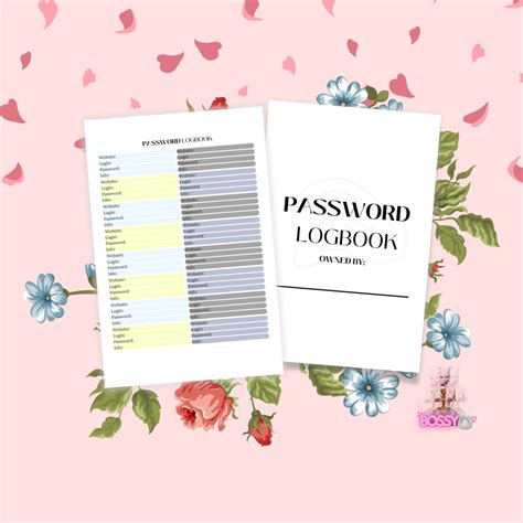 Kdp Password Logger Template Canva