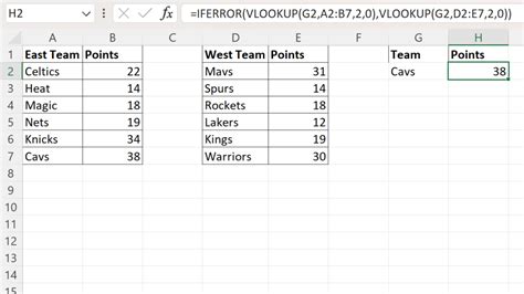 Excel Use VLOOKUP With Multiple Lookup Tables