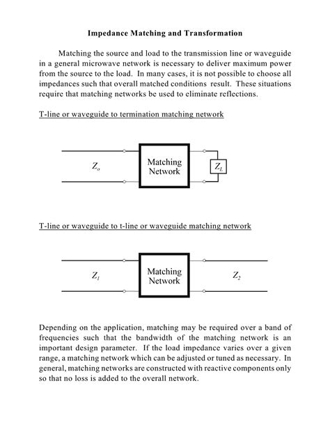 Impedance Matching And Transformation Matching The Source And Load To