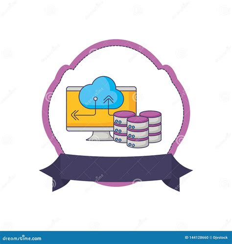 Database Storage Computer Cloud Computing Emblem Stock Illustration Illustration Of