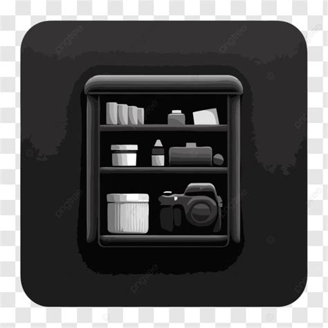 흰색 선반이 있는 검정색 바탕 화면 아이콘 벡터 흰색 배경에 있는 단순한 검은색 아이콘 그림자 없음 작은 프레임 중앙 Png 일러스트 및 벡터 에 대한 무료 다운로드