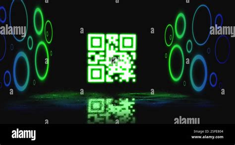 Animation Neon Qr Code Circles Stock Videos And Footage Hd And 4k Video Clips Alamy