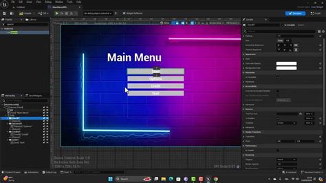 Game System Part 1 Create Main Menu In Unreal Engine 5 Youtube