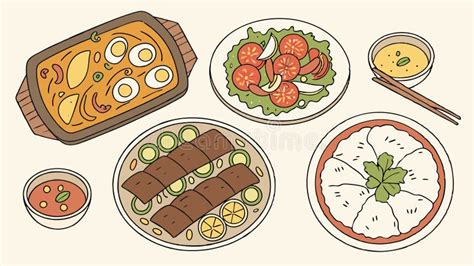 Overhead Food Plate With Kebab And Salad Balanced Meal And Diet Generative Ai Stock Vector