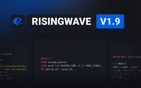 Highlights Of Risingwave V1 9 The Open Source Streaming Database