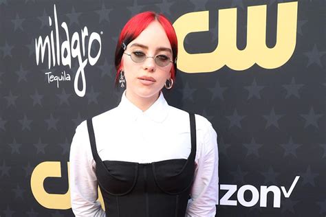 Billie Eilish Rocks A Black Corset Dress Over A Floor Length White Button Down At 2024 Critics