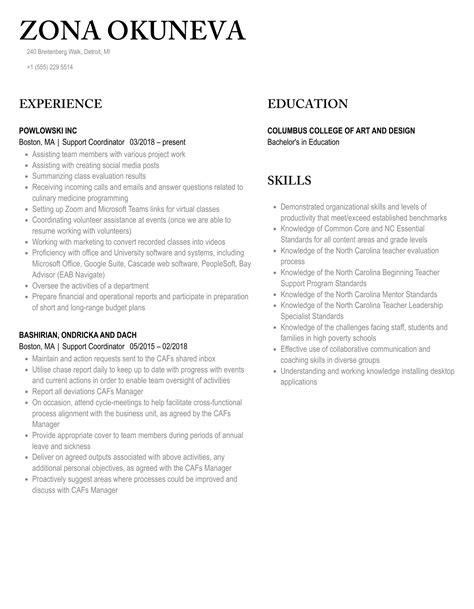 Support Coordinator Resume Samples Velvet Jobs