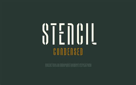 원래 응축 된 글꼴 현대 스텐실 알파벳 문자 및 숫자 벡터 일러스트 레이션 10eps 컴퓨터 글자에 대한 스톡 벡터 아트 및 기타 이미지 컴퓨터 글자 그래피티 두꺼운