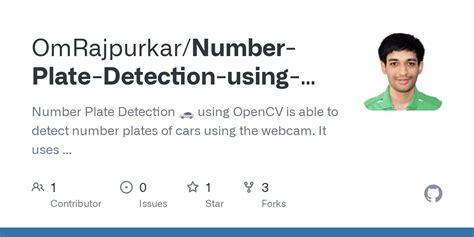 GitHub OmRajpurkar Number Plate Detection Using OpenCV Number Plate Detection Using OpenCV