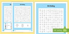 Birthday Party Word Search Lehrer Gemacht Twinkl