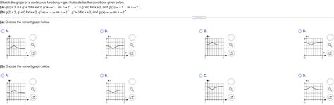 solved sketch the graph of a continuous function y g x that