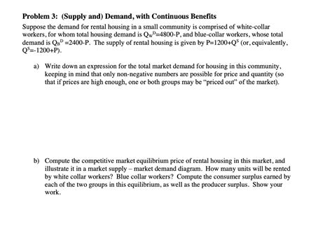 Solved Problem Supply And Demand With Continuous Chegg Com