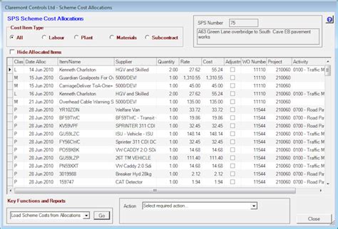 Load Scheme Costs From Allocations