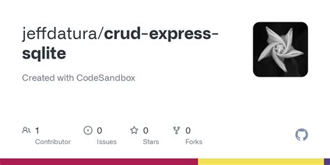 Github Jeffdatura Crud Express Sqlite Created With Codesandbox