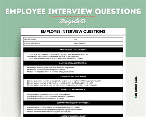 Job Interview Questions Template Interview Prep Interview Etsy