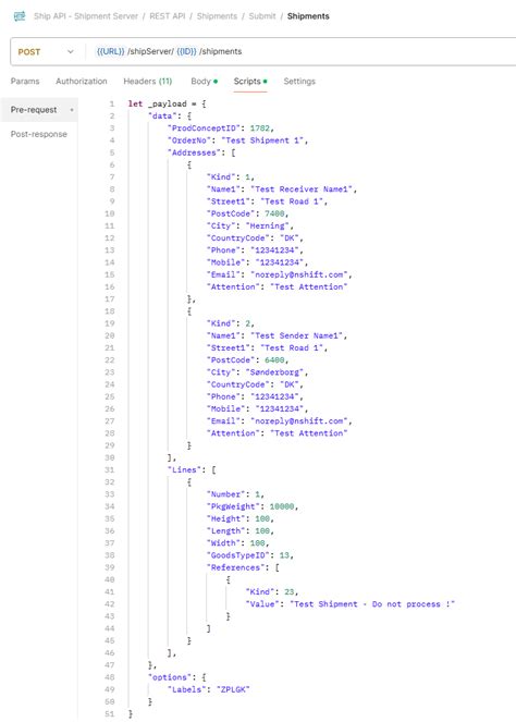 Postman Collection Nshift Help Center