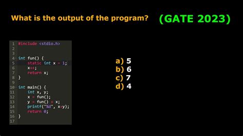 Programming Challenge 8 Gate2023 Gate Lifetime Function Scope
