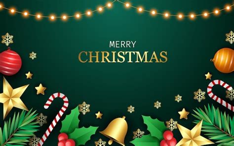 황금 눈송이와 현실적인 메리 크리스마스 배경 프리미엄 벡터