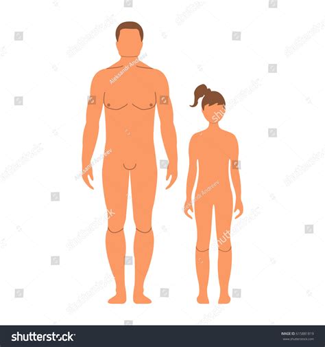Human Front Side Silhouette Isolated On Stock Illustration 615881819