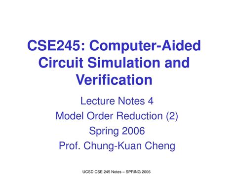 Ppt Cse245 Computer Aided Circuit Simulation And Verification