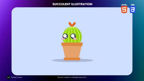 Succulent Illustration Using Html And Css Coding Torque
