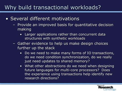 Ppt Why Build Transactional Memory Workloads Powerpoint Presentation Id5723299
