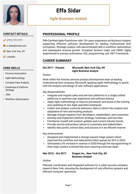 Agile Business Analyst Resume Example Guide Get Top Jobs