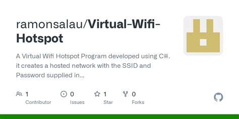 Github Ramonsalau Virtual Wifi Hotspot A Virtual Wifi Hotspot Program Developed Using C It