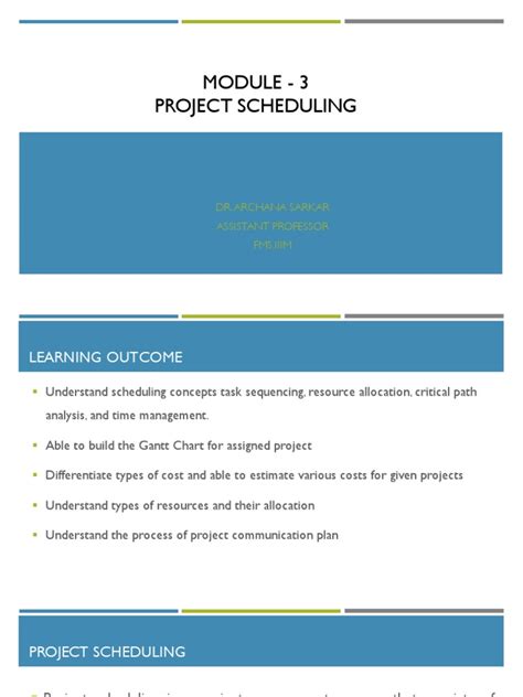Module 3 Project Scheduling Pdf Project Management Business