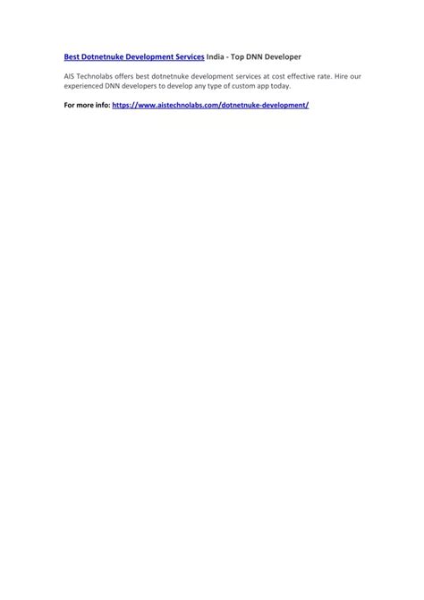 Ppt Best Dotnetnuke Development Services India Top Dnn Developer